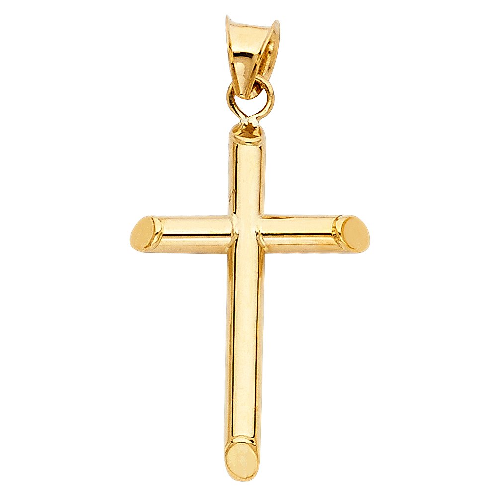 GoldenMine Fine Jewelry Collection 14k Yellow Gold Religious Cross Pendant