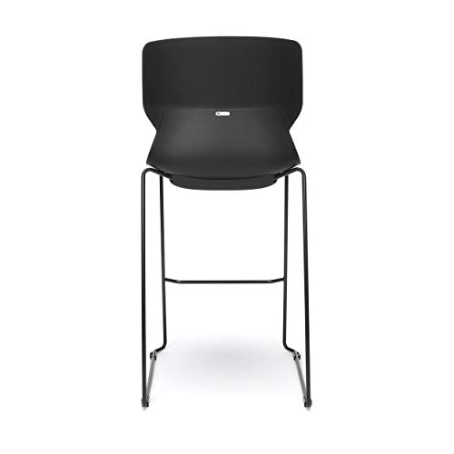 HON Basyx Contempo Guest Stool, 2 Pack, Black/Charcoal