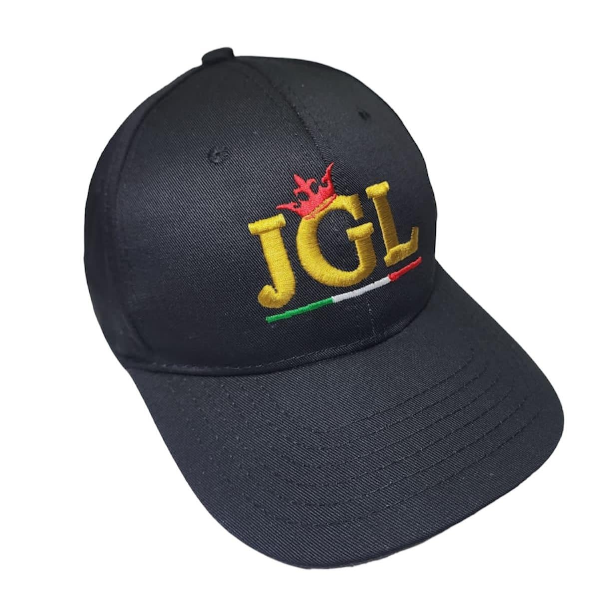JGL Gorras del Chapo, Adjustable 6 Panel JGL Hats Black Blue White, El Chapo Hats for Men (Gold)