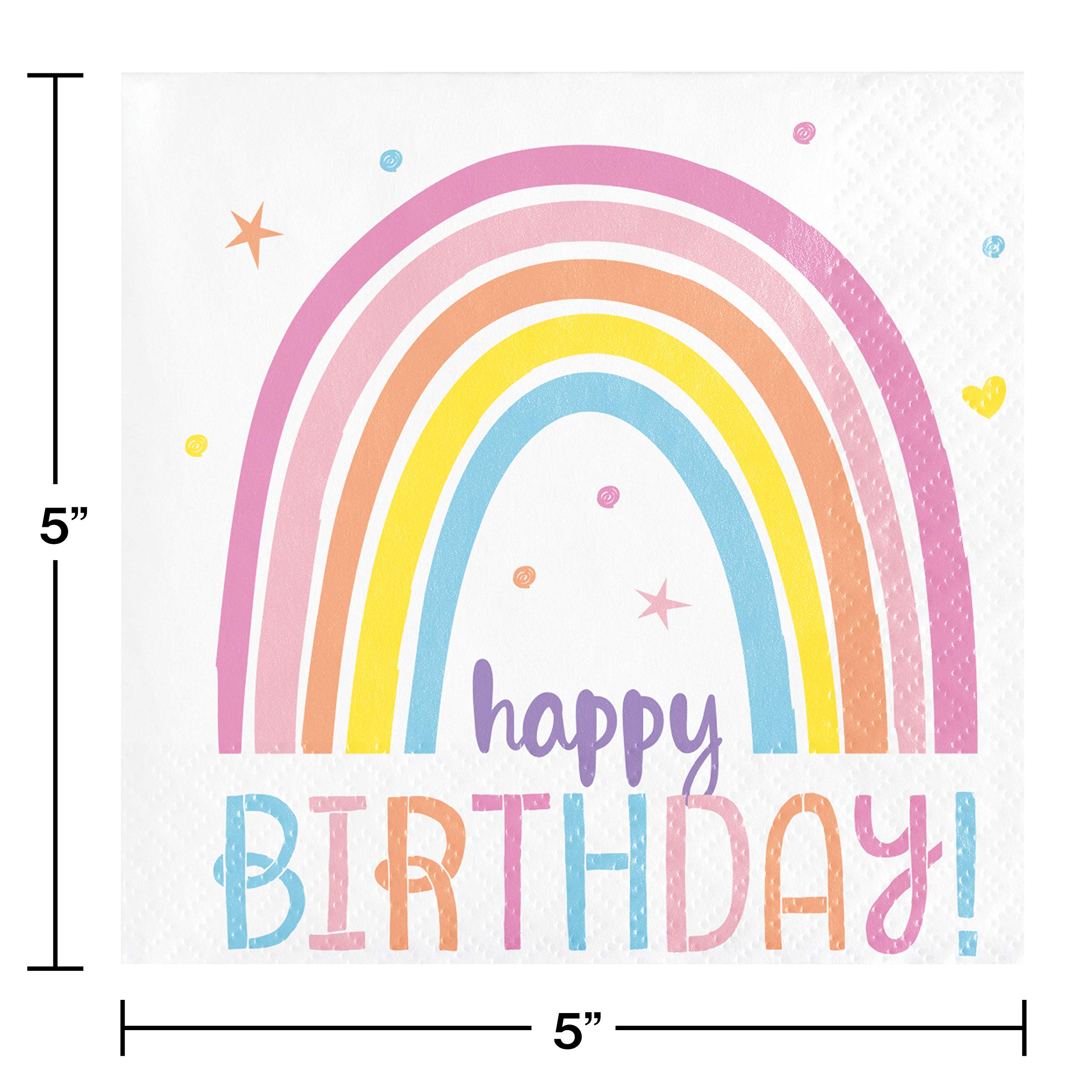 Happy Rainbow Beverage Napkins, 16 ct