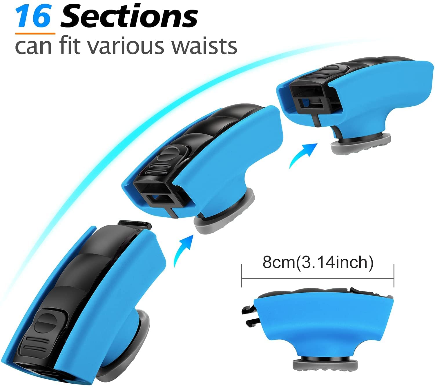HAOYING Smart Weighted Fitness Hula Hoops for Adults ,Non-Falling Detachable Exercise Hoop with Timer and Jump Rope as Gift(Blue)