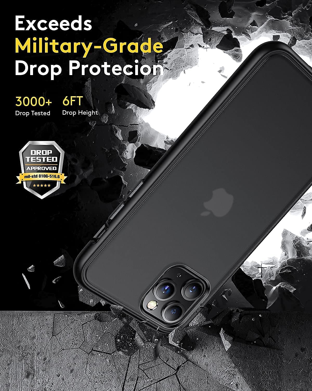 Humixx iPhone 14 Pro Case Matte Black
