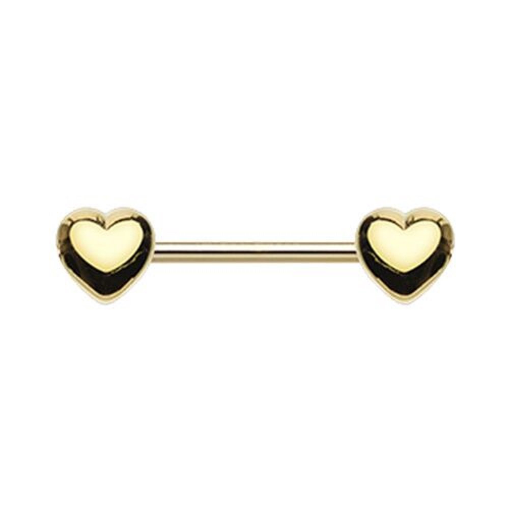 Golden Classic Heart WildKlass Nipple Barbell Ring
