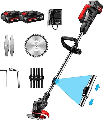 Handheld 48V Cordless Battery Glass String Trimmer Edger,Electric Brush Cutter Corded Push Power Garden Tools Lawn Mower for Lawn Garden Field Farmland (Color : 1 Battery, Size : 7500MA)