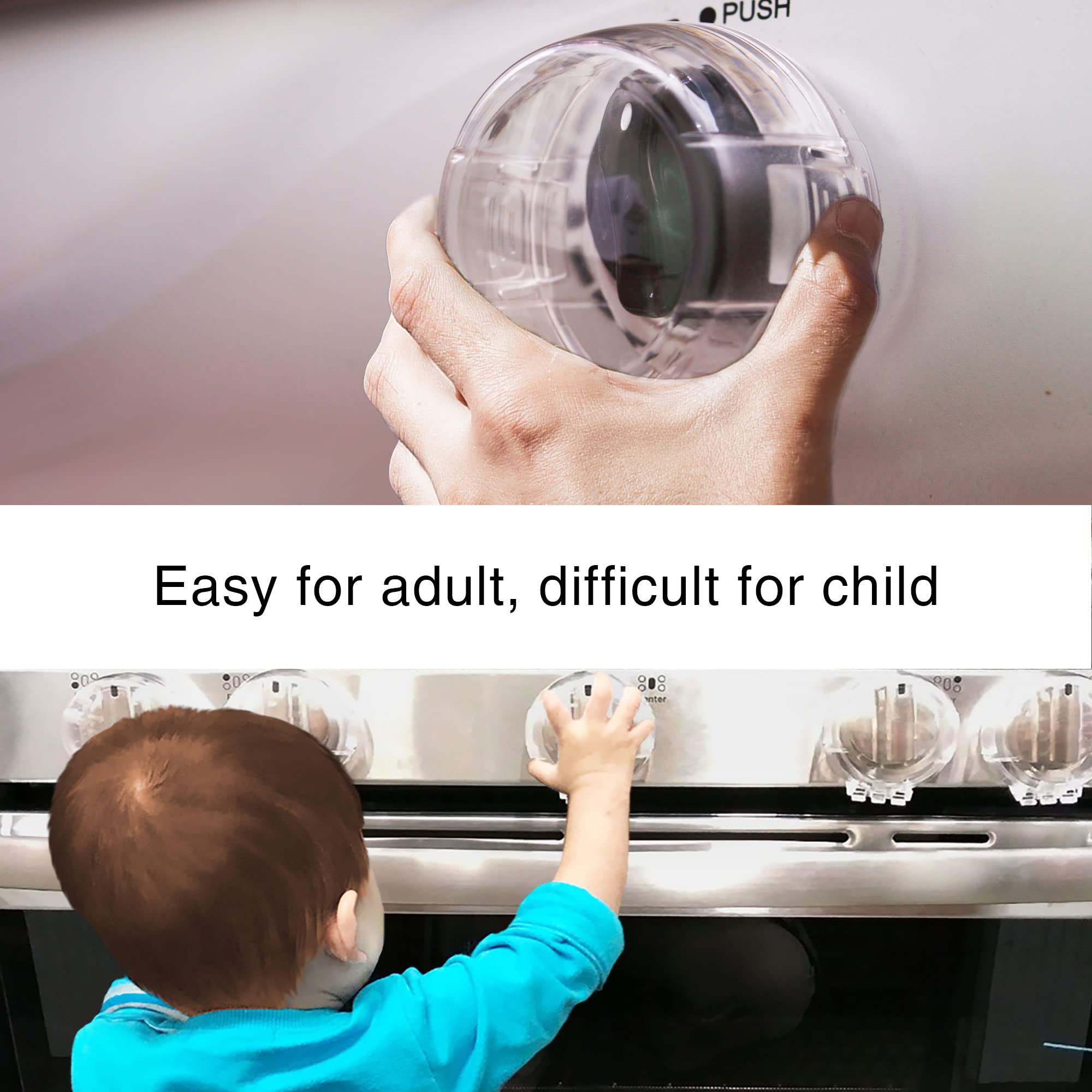 Moonybaby Stove Knob Safety Covers for Child Safety and Pet-Proofing, 5-Pack, Transparent