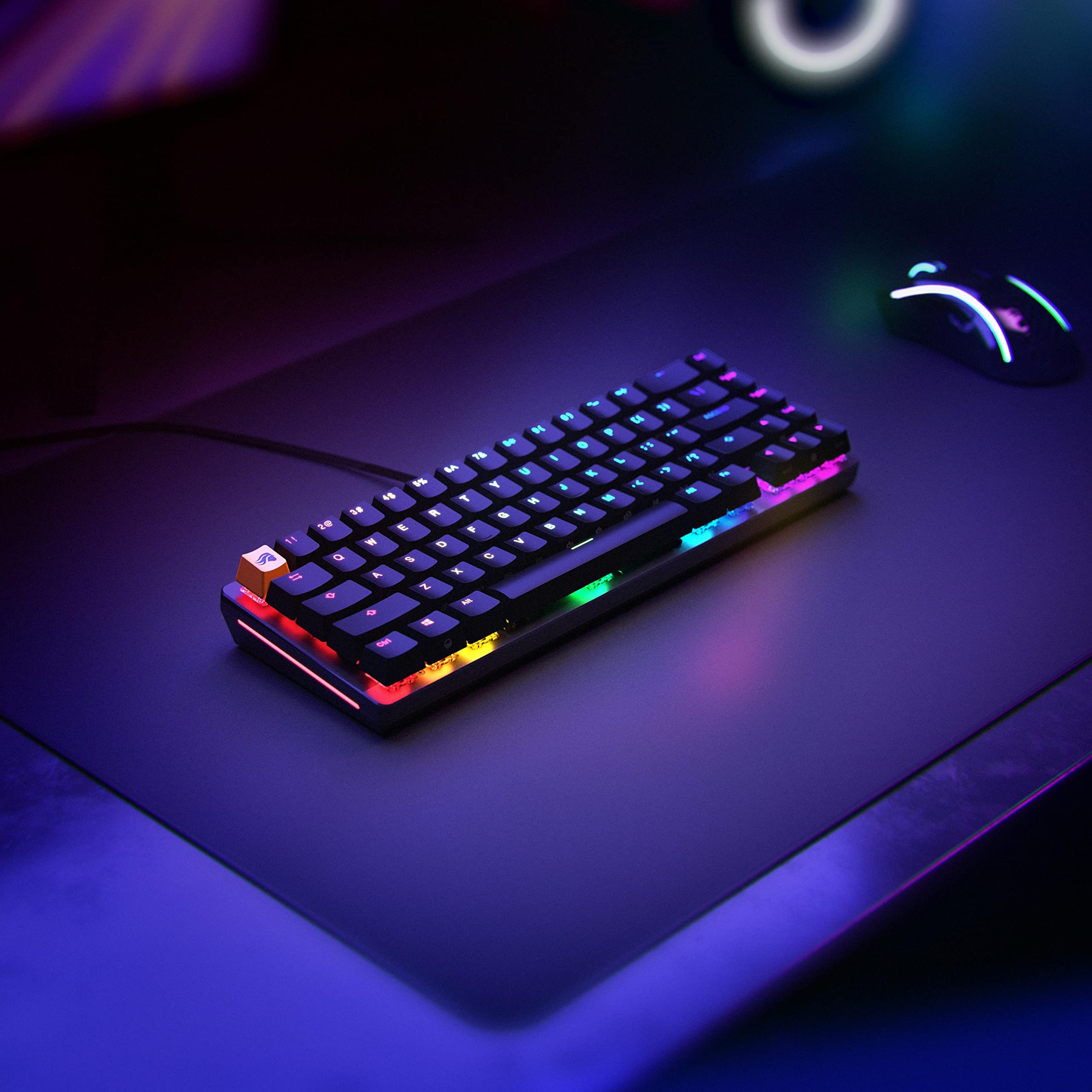 Glorious Custom Gaming Keyboard - GMMK 60% Percent Compact - USB C Wired Mechanical Keyboard - RGB Hot Swappable Switches & Keycaps - Silver/White Metal Top Plate