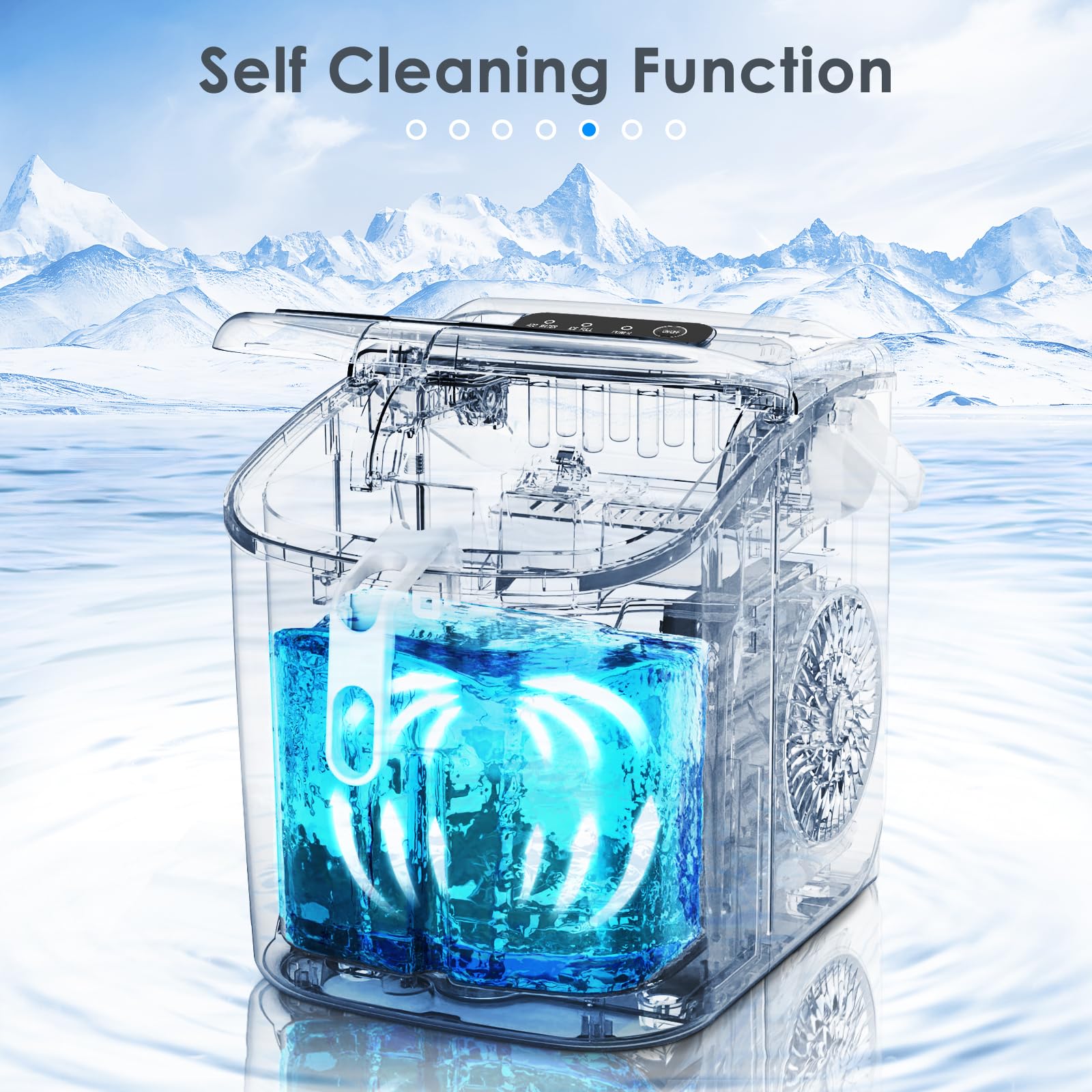 Xbeauty Countertop Ice Maker Machine 6-Minute Fast Bullet Ice Simple Handle Automatic Cleaning Suitable for Household Small Student Dormitory and Bar Party - Red
