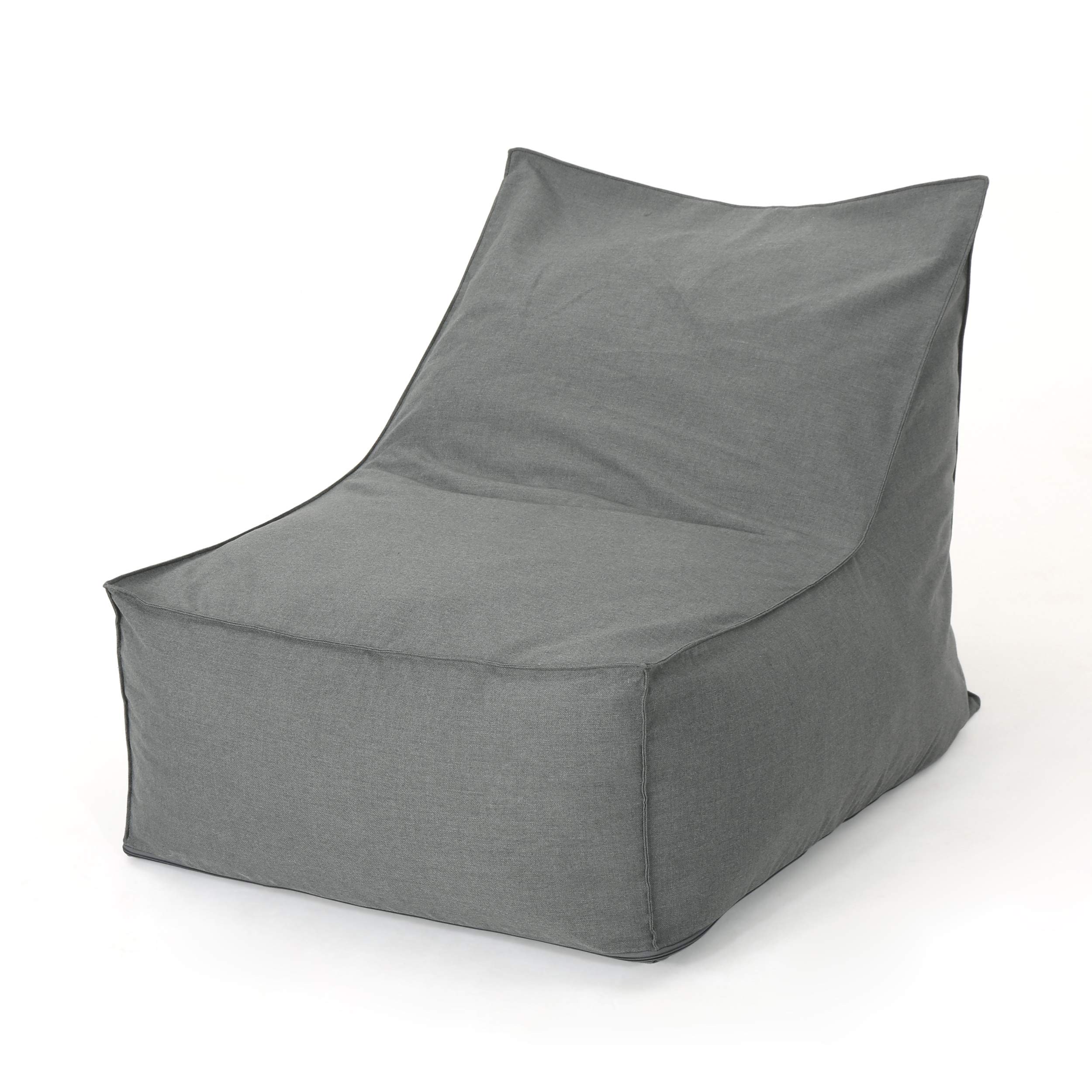 GDFStudio Tulum Outdoor Khaki Water Resistant Fabric Bean Bag Lounger