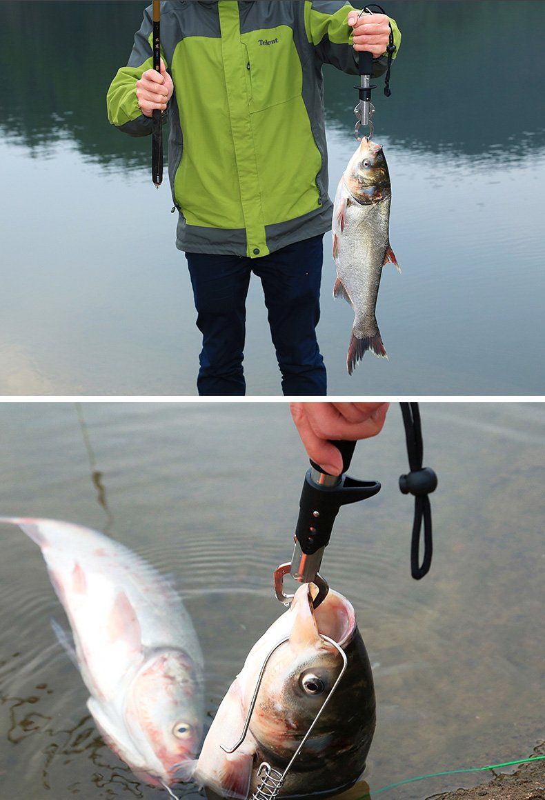 GOOACTION Fish Lip Grabber Gripper Tool Lure Fishing Tool Stainless Steel Fish Holder Portable Fish Control Gear Accessories