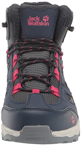 Jack Wolfskin Vojo Texapore Mid K Hiking Boot, Dark Blue/Pink, 4.5 US Unisex Big Kid