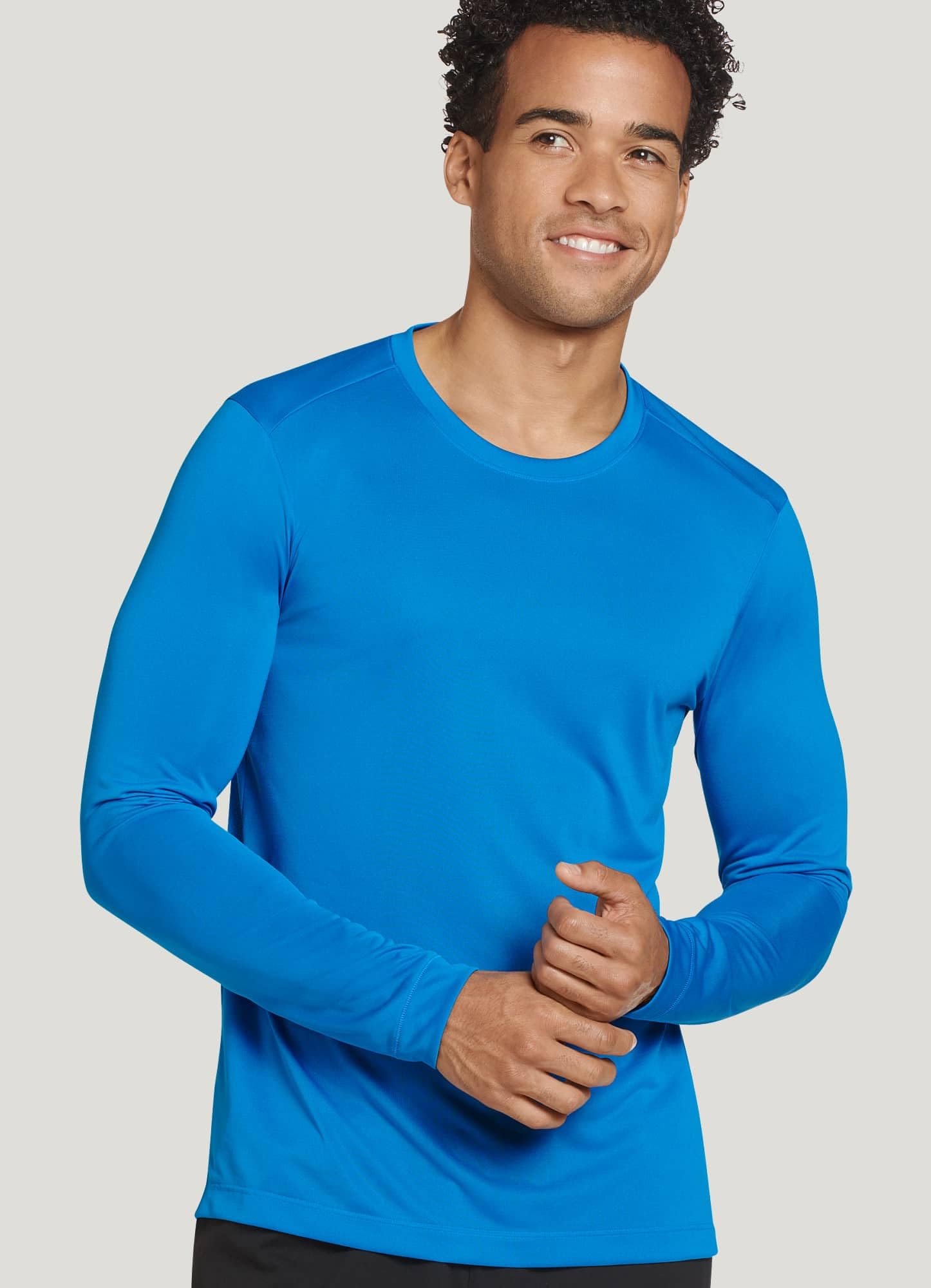 Jockey Men's Activewear Lightweight Long Sleeve Performance Tee, Satin Sky, L