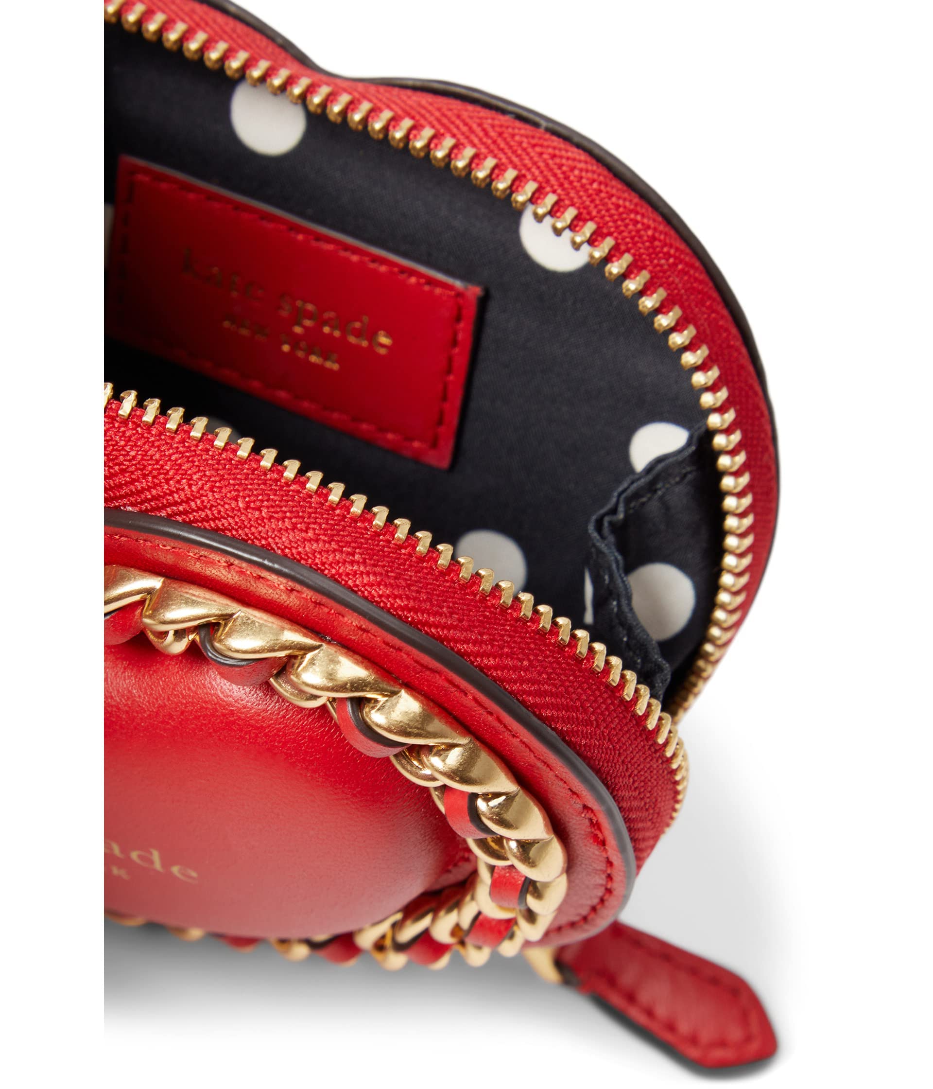 Kate Spade New York Valentines Day Puffy Smooth Leather 3-D Heart Coin Purse Lingonberry One Size