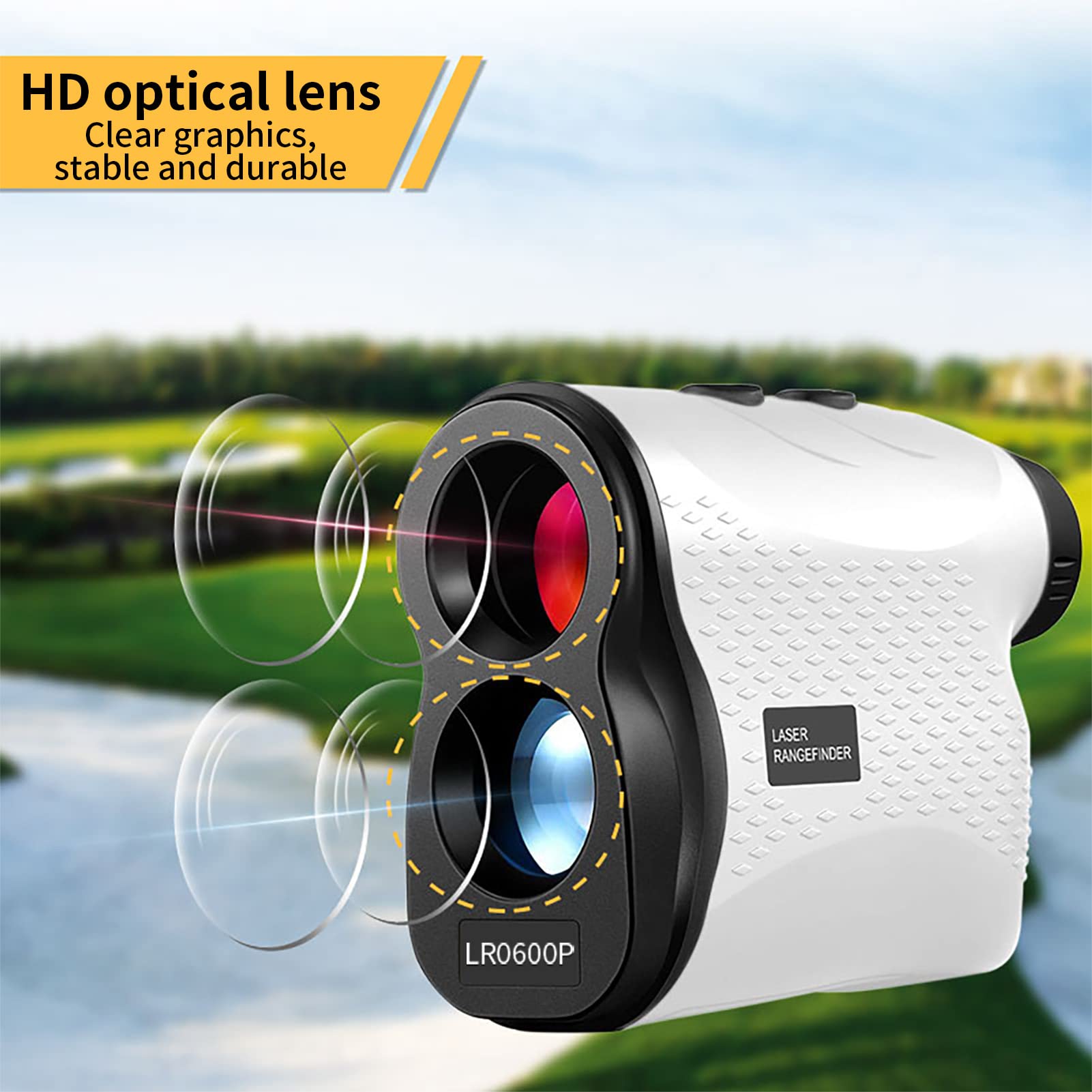 Laser Rangefinder for Golf,CHNADKS 6X Golf Range Finder Distance Measuring with LCD Display Flag Slope Mode