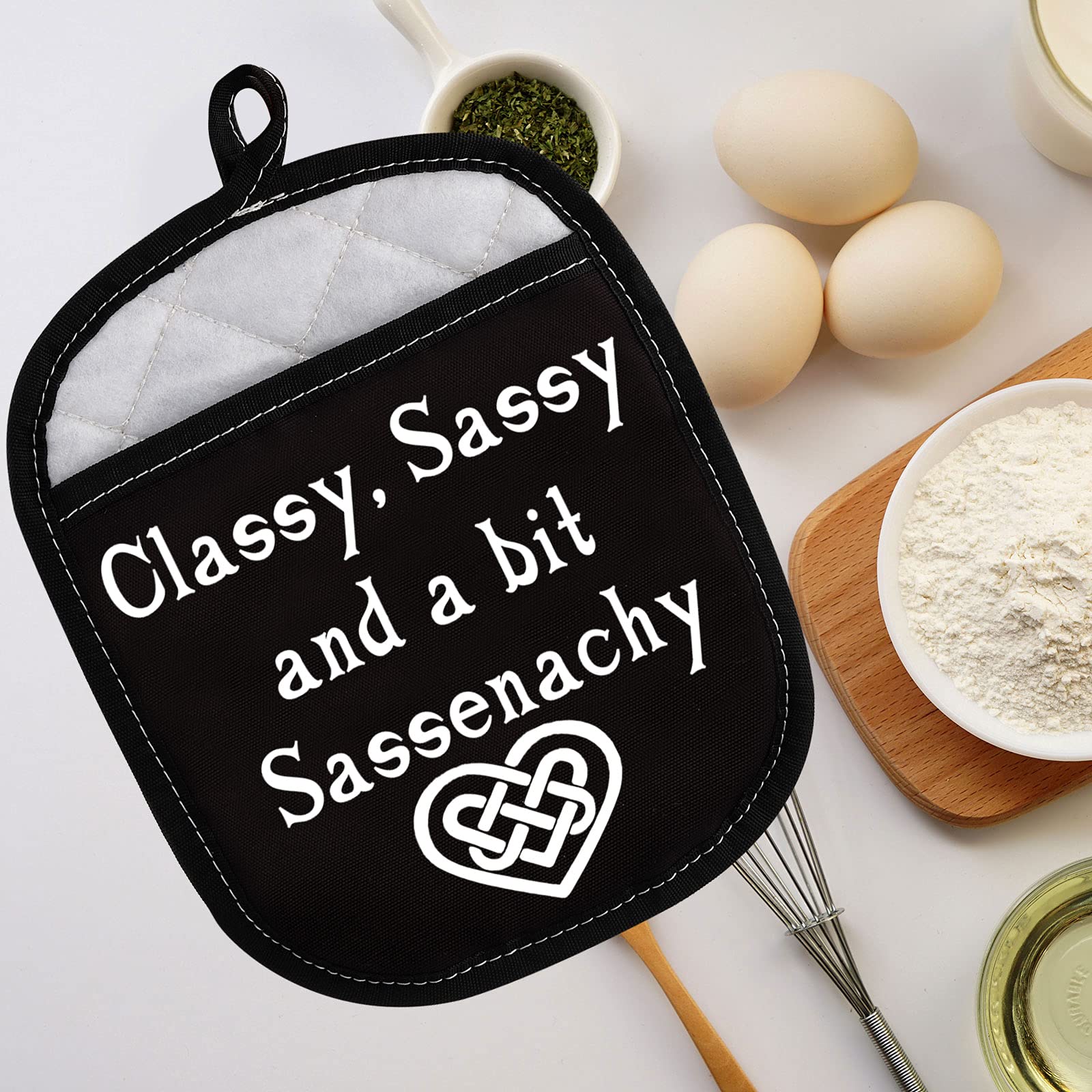 LEVLO Dragonfly Fans Gift Sassenach Merchandise for Jamie Fraser Fans Classy Sassy and A Bit Sassenachy Dragonfly Pot Holders (Classy Sassy)