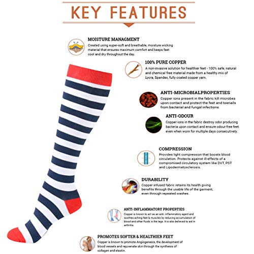 Gnpolo Graduated Compression Socks Men Women 3 Pairs Nurse Pregnancy Sport Medical Travel