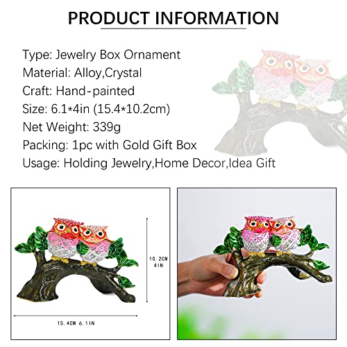 YU FENG Cute Owl And Camel Animal Trinket Jewelry Box