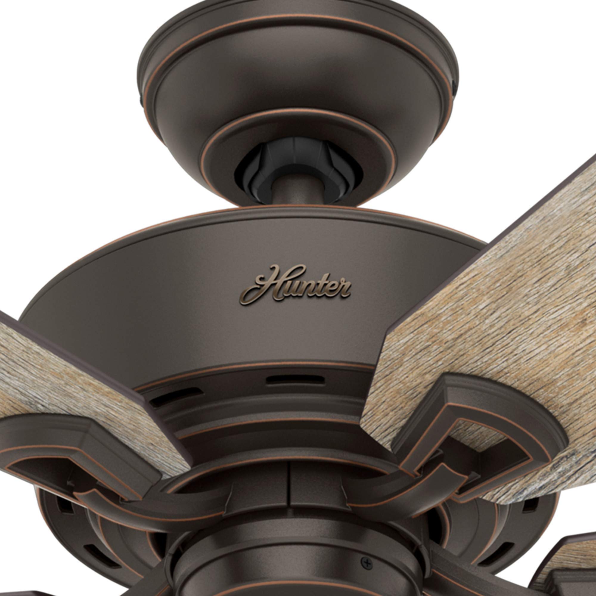 Hunter Fan 52 inch Casual Onyx Bengal Indoor Ceiling Fan with Light Kit and Remote Control (Renewed)