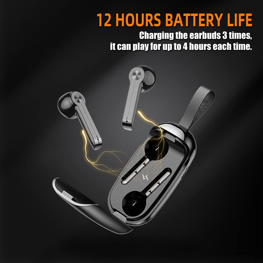JAKO Wireless Earbuds, IPX5 Waterproof Headset with Charging Case, TWS 5.0 Bluetooth Headphones Deep Bass Stereo in-Ear Earbuds Built-in Mic