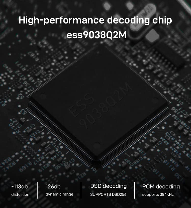FX Audio DAC-SQ3 Mini USB DAC XMOS XU208 ES9038Q2M 32bit/384KHz Audio Amplifier Decoder Black