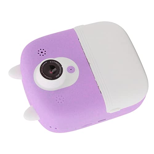 jerss Childrens Digital Camera 6 Filter Effects Face Recognition Auto Print Digital Camera 1080P ABS Home Silicone for Children (Purple)