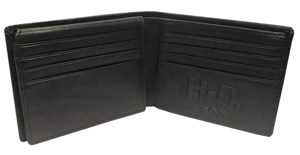 Harley-Davidson Men's Bar & Shield Classic Leather Billfold Wallet w/Flip-out