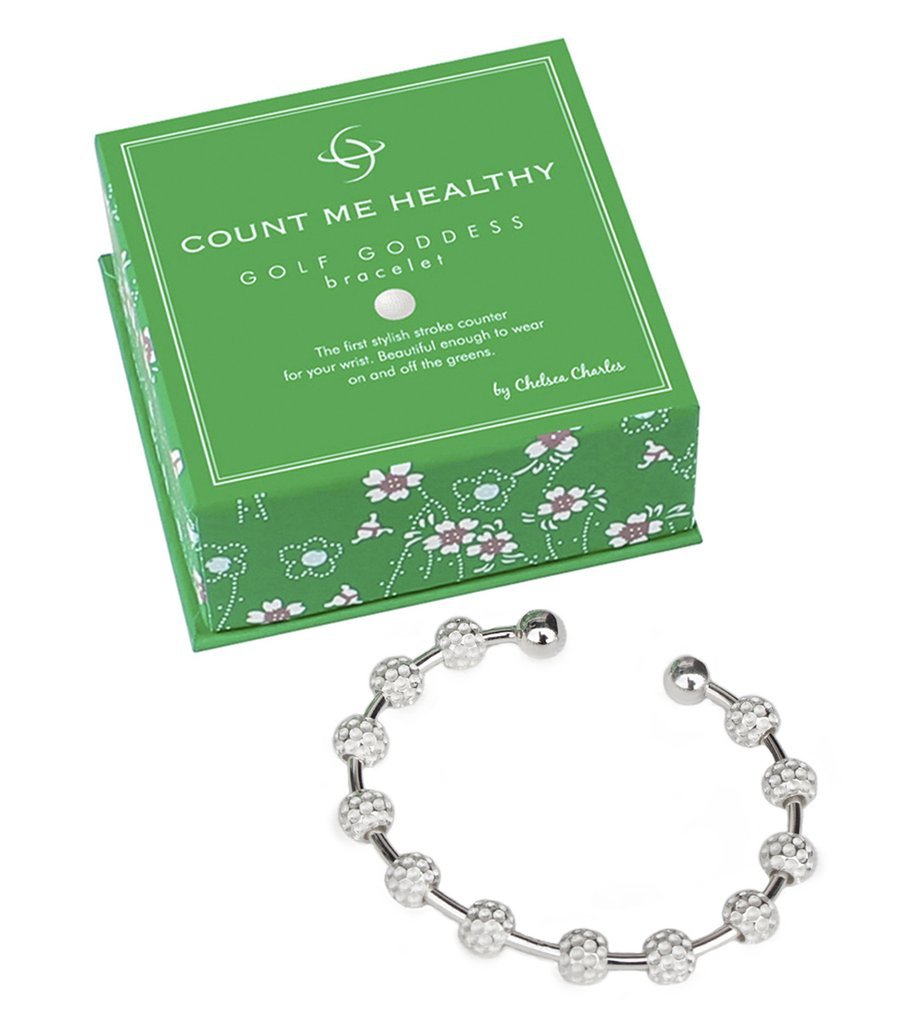 Golf Goddess Stroke/Score Counter Bracelet - Silver Golf Ball Bead