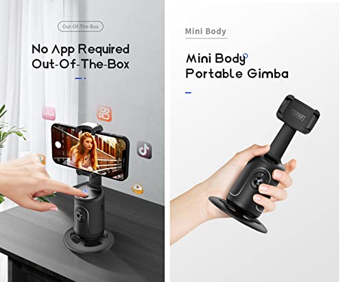 RIEIEK auto recognizes and Tracks Mobile Phone tripods, intelligently rotates 360-degree Shooting Phone Stand, and Does not Require APP to Start Gestures with one-Click Facial Tracking Gimbal