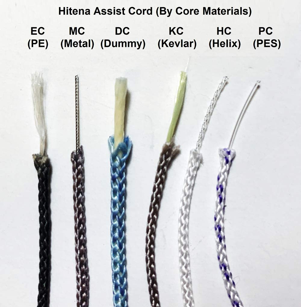 Hitena Assist Cord - HC (Helix Core) UV Blue. Multi-Layer Structure Assist Cord for Jigging Setup. Best for Slow Pitch Jigging