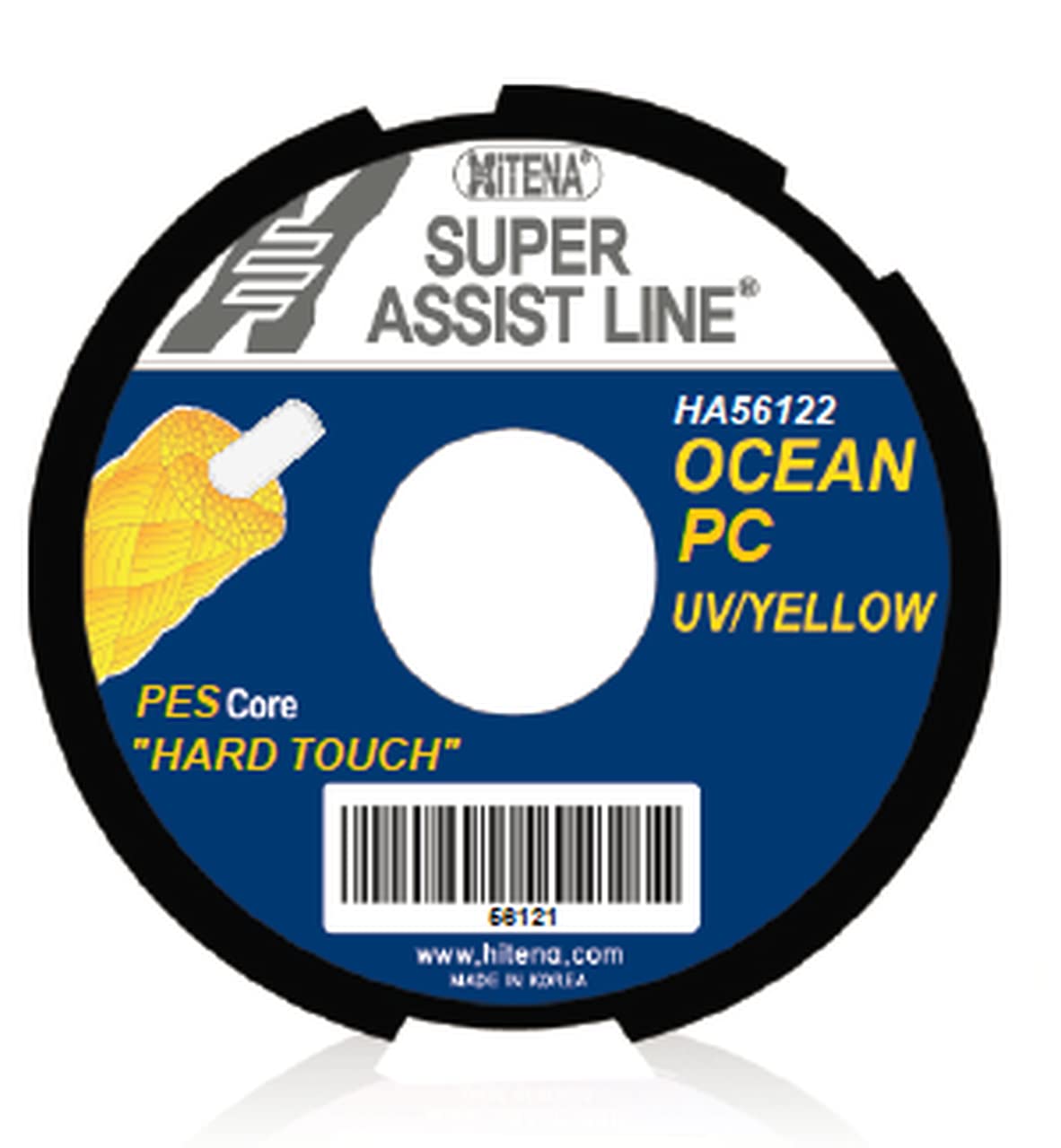 Hitena Assist Cord - PC (Polymer Core) UV Yellow. Multi-Layer Assist Cord for Jigging Setup. Polymer Core with Strong Sping-Back Action to Minimize Line Tangle
