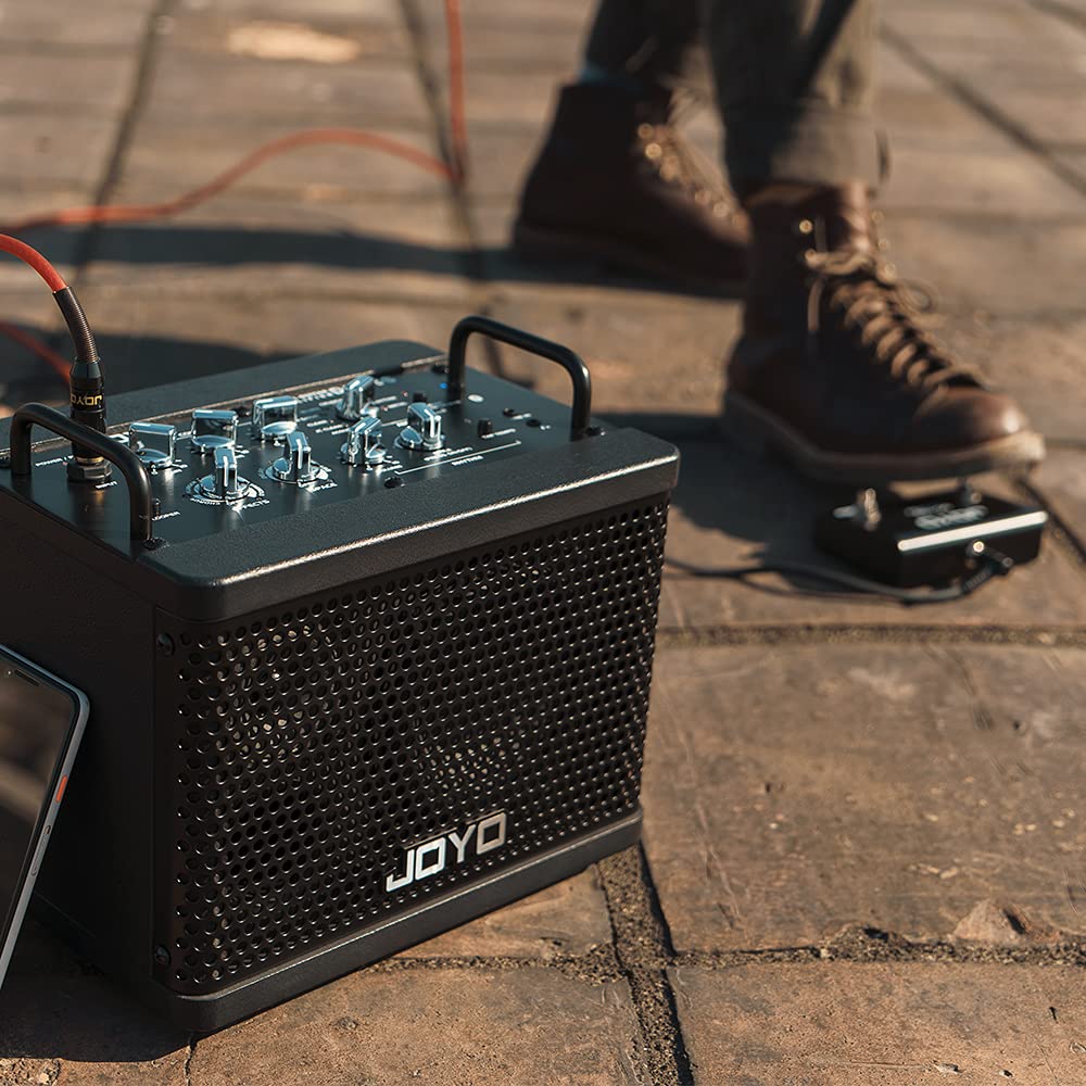 JOYO Digital Guitar Amplifier 15W Rechargeable Bluetooth Practice Amp Electric & Acoustic Guitar Combo with 9 Amp Models 6 Digital Effects (DC-15S)