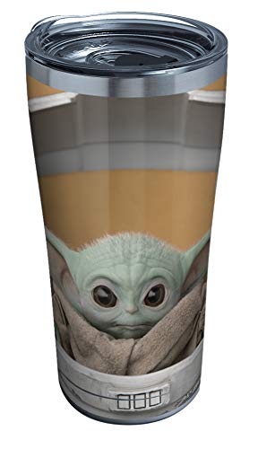 Tervis Star Wars - The Mandalorian Child Stare Triple Walled Insulated Tumbler Travel Cup Keeps Drinks Cold & Hot, 20oz Legacy, Stainless Steel