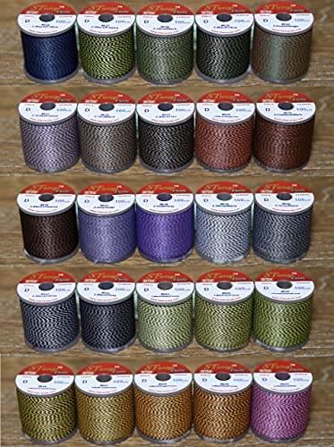 HITENA Rod Wrapping Thread - Zebra (Jasper) Winding Thread. Available in Size D (100yd)