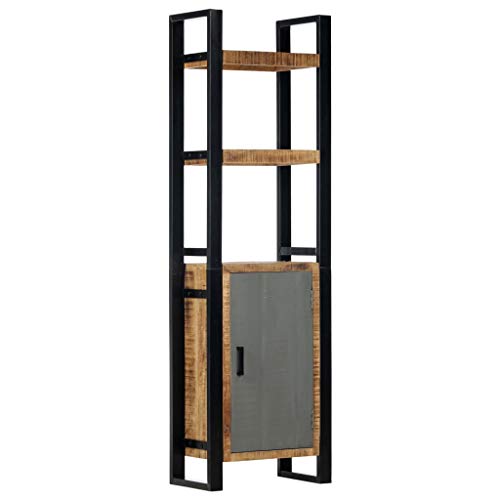 WHOPBXGAD Bookshelf,Wooden Bookcase, Open Bookcase Suitable for Home Office, Living Room and Bedroom,19.7"x11.8"x66.9" Solid Mango Wood