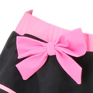 haikyuu Anime Kawaii Two Piece Swimsuit Cute Top and Skirt Bathing Bikini Set (Large, Kawaii Bow Multicolored)