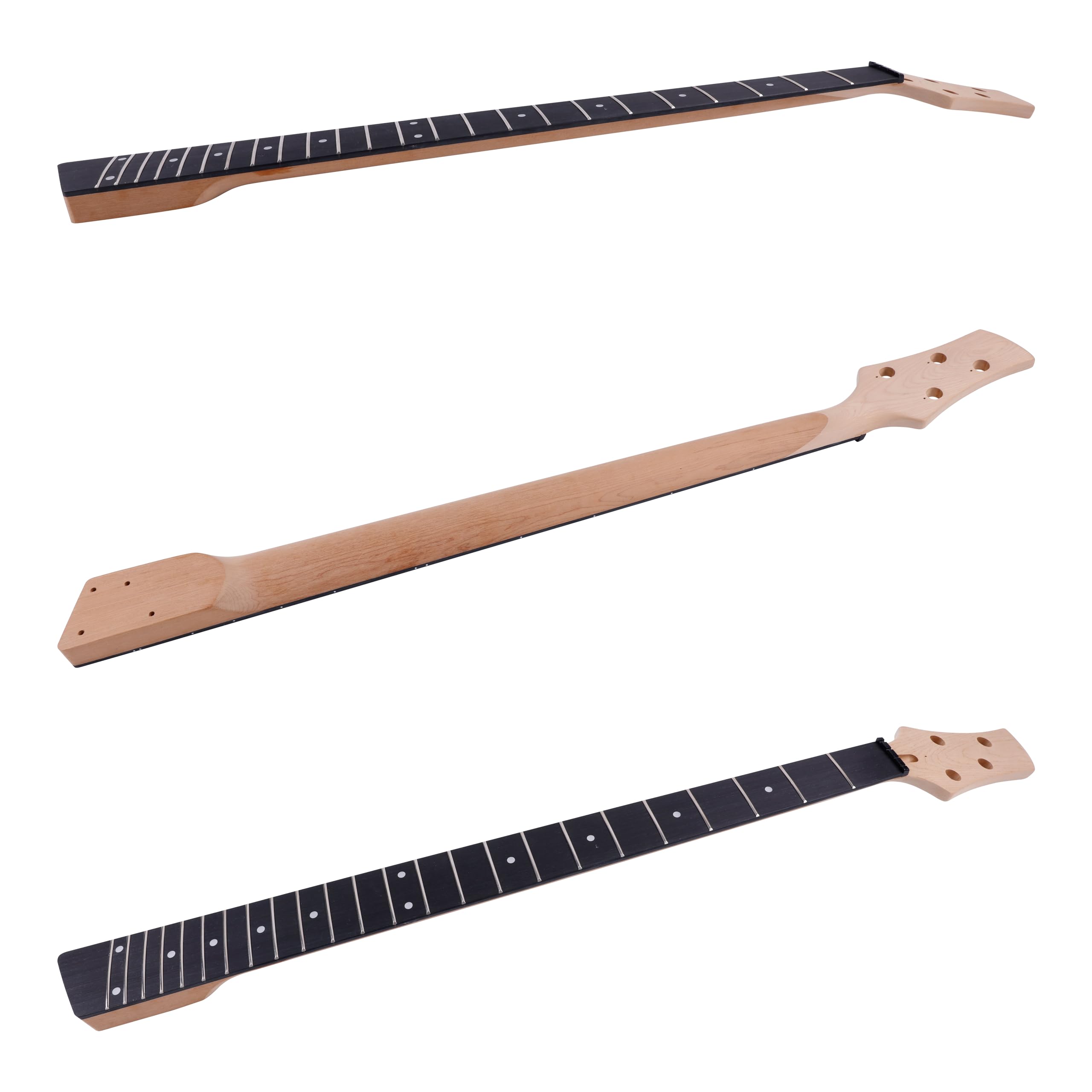 Leo Jaymz DIY Electric Bass Guitar Kits -Roasted Ash Body,Roasted Maple Neck and Ebony Fingerboard - Fully Components Included (IB 4Strings)