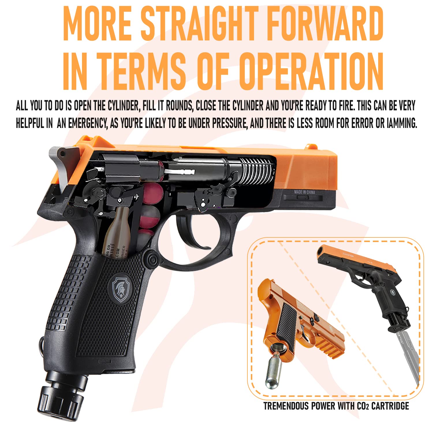 Lancer Tactical Air Scorpion 0.5 Caliber CO2 Non-Blowback Pepper Projectile Gun for Self Defense-Less Lethal Weapon for Personal Protection - Complete Set with Two Mags, Pepper Balls, and CO2