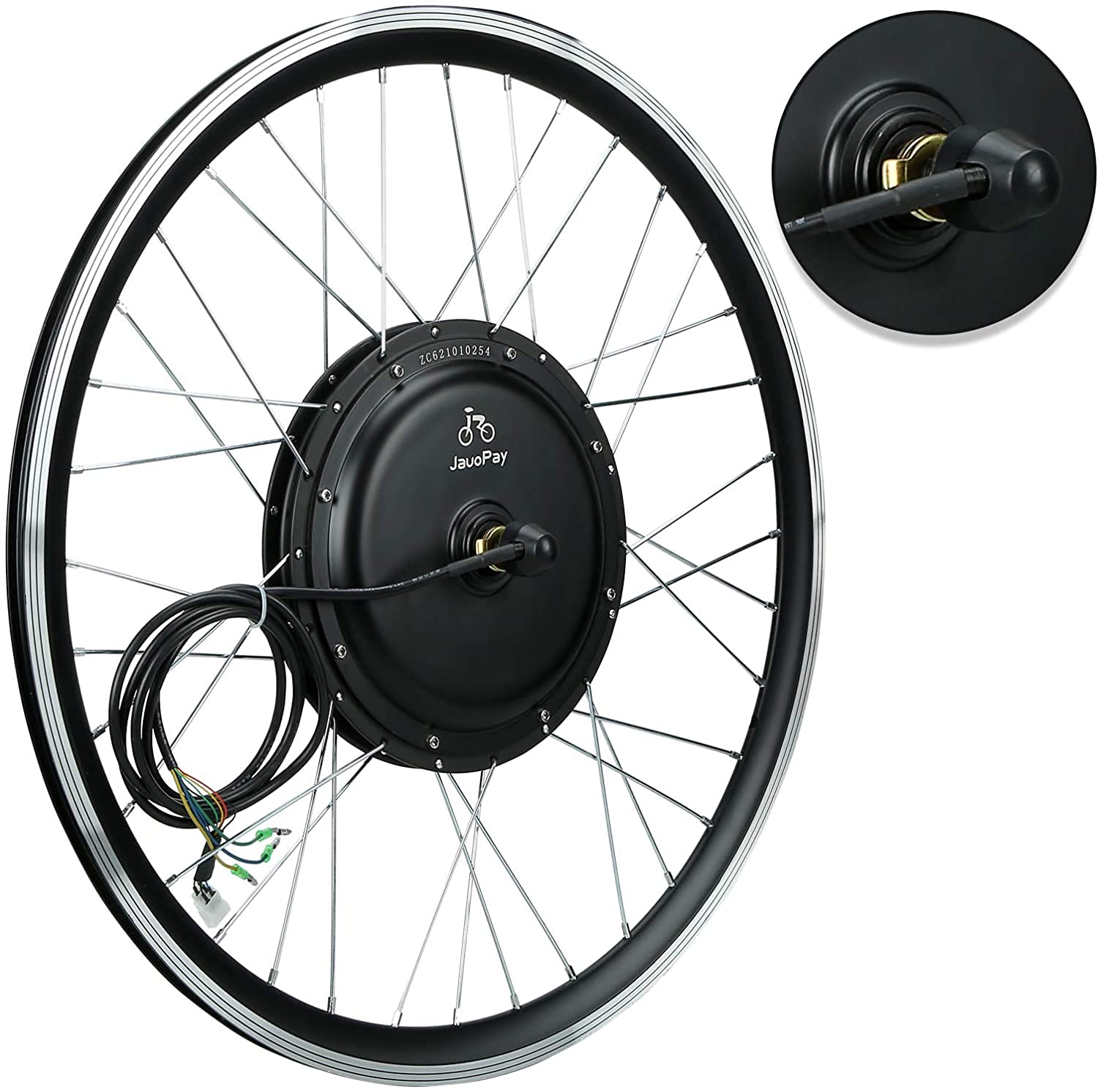 JauoPay 48V 1500W Electric Bicycle Conversion Kit 26" E-Bike Brushless Gearless Front Hub Wheel 34mile/h (55km/h) High Speed with Dual Mode Controller for Electric Bike