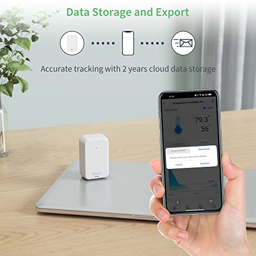 WiFi Thermometer, Diivoo Humidity Sensor Compatible with Alexa, Smart Thermometer Hygrometer with App Notification Alert, Remote Temperature Monitor for Home, Greenhouse, Car, Indoor, Pets