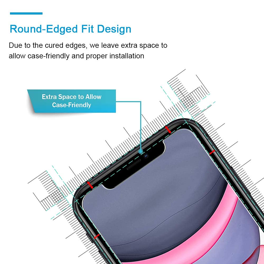 HATOSHI 3 Pack for iPhone 11 and iPhone XR Screen Protector, Tempered Glass Film- Alignment Tray Easy Installation Case Friendly HD Clear Bubble Free 9H Glass Screen Protector for iPhone 11 6.1 Inch
