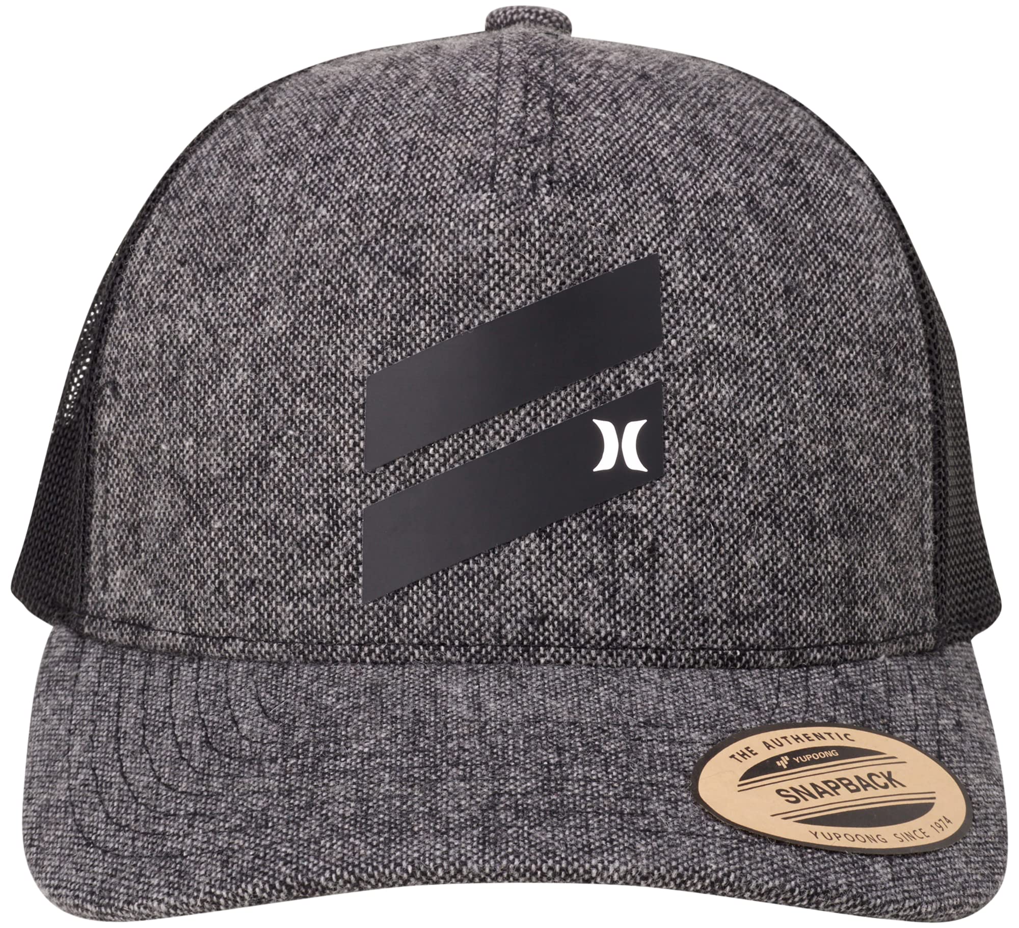 Hurley Men's Baseball Cap - Icon Slash Curved Brim Trucker Hat, Size One Size, Solid Black