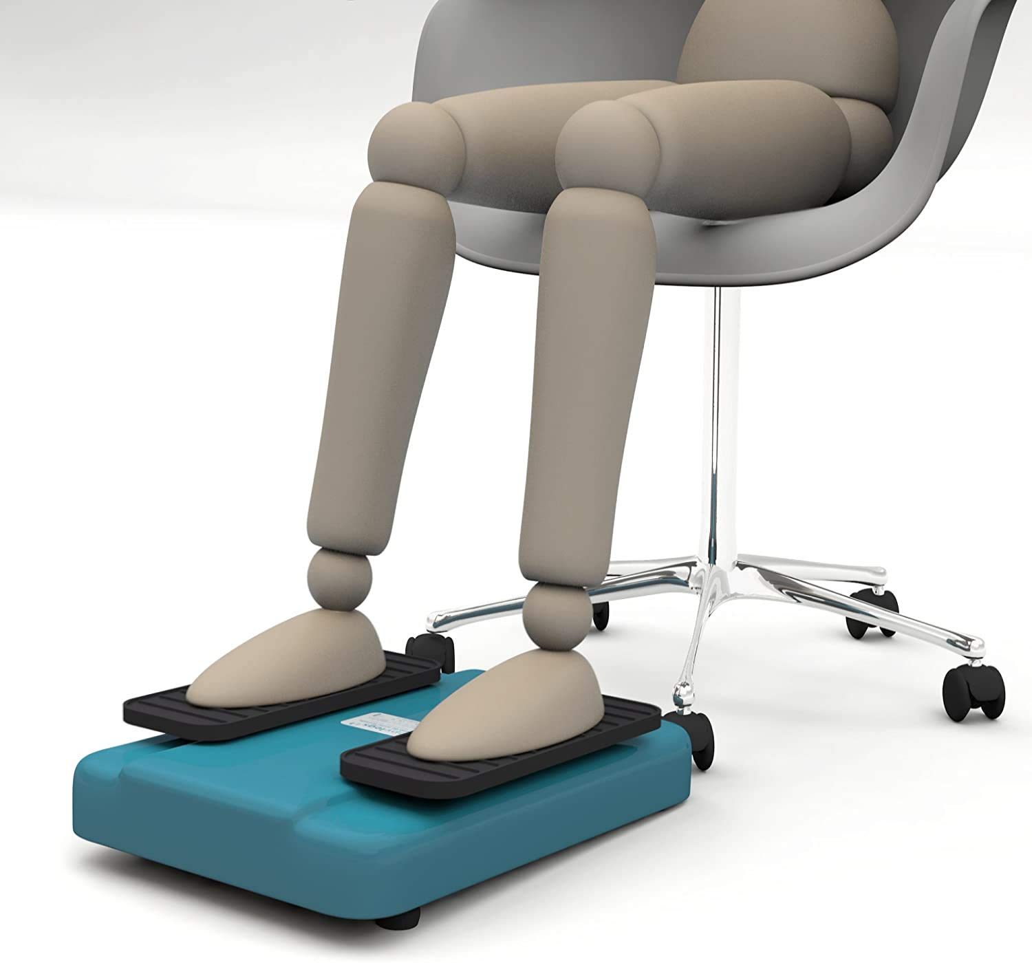 Happylegs Leg Exerciser While Sitting, with Remote Control for Seniors and People of All Ages for Rehabilitation and Stimulates Blood Circulation - Blue - Made in Spain
