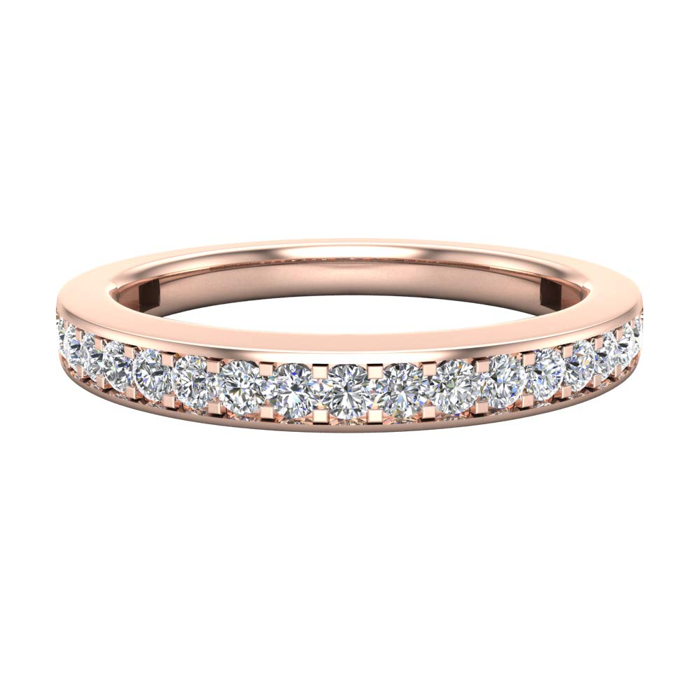 Glitz Design Diamond Wedding Band matching to Princess Cut Quad illusion wedding ring 14K Rose Gold 0.40 carat (RS 85)