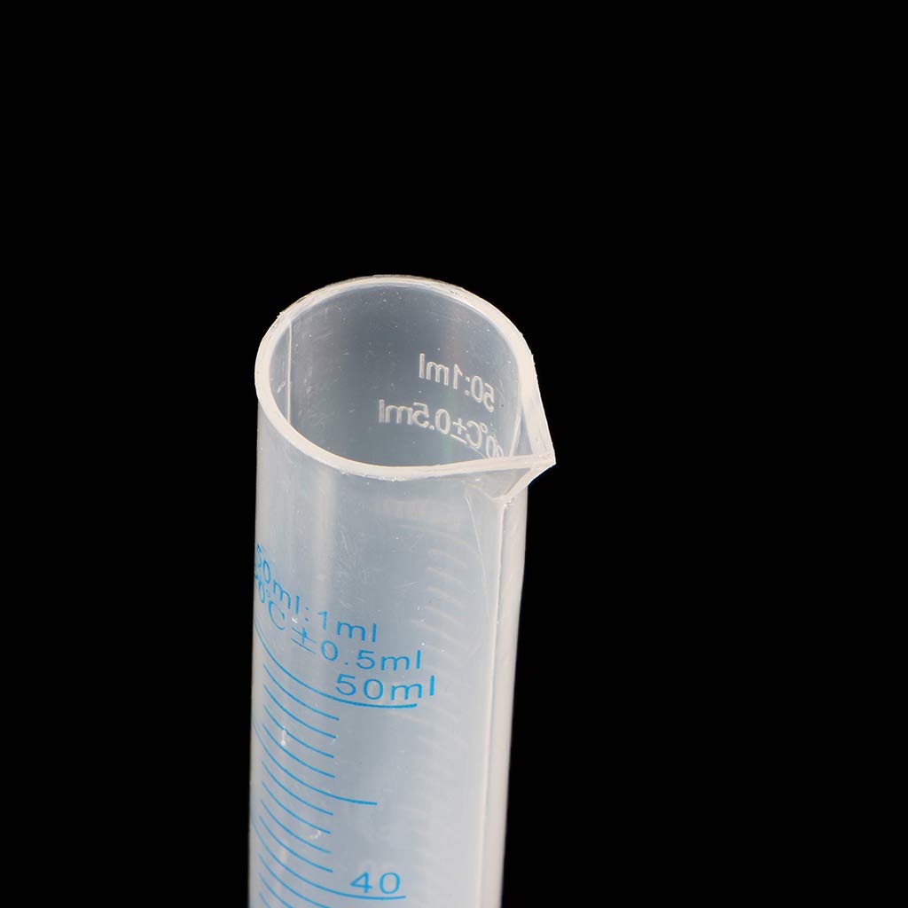 XISAOK 50mL Measuring Cylinder Laboratory Test Graduated Liquid Trial Tube Jar Tool New
