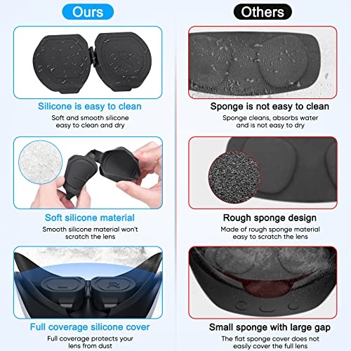 Lens Protector Cover for PS VR2, 2-Pack Silicone Protective Cap for PlayStation VR2 Glasses, Easy to Wash and Air Dry, Dustproof, Anti-Scratch & Anti-Grease, Light Accessories for PlayStation VR2 Lens