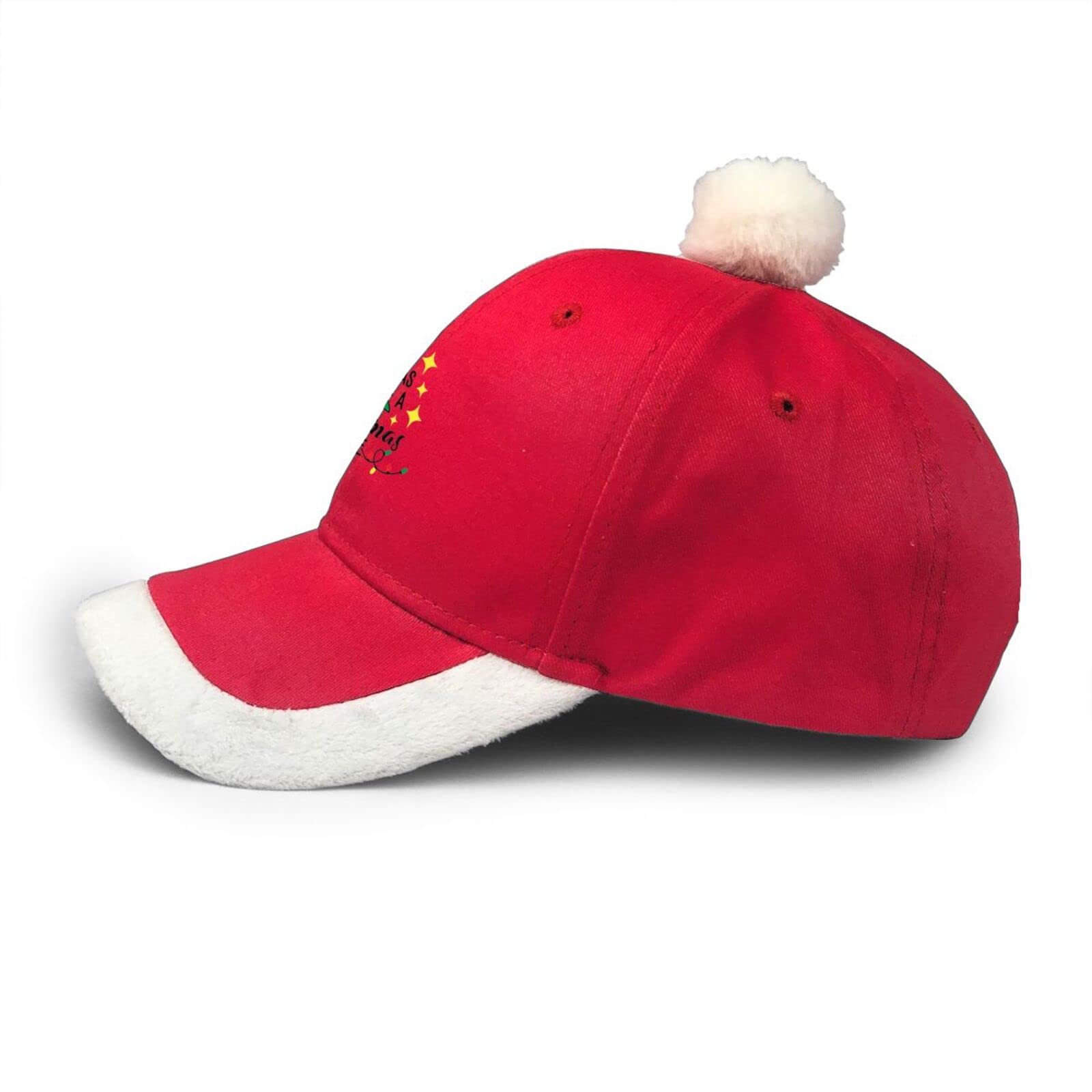 Hujexic Merry Christmas Baseball Hat and Santa Hat Adjustable for Teens Men and Women