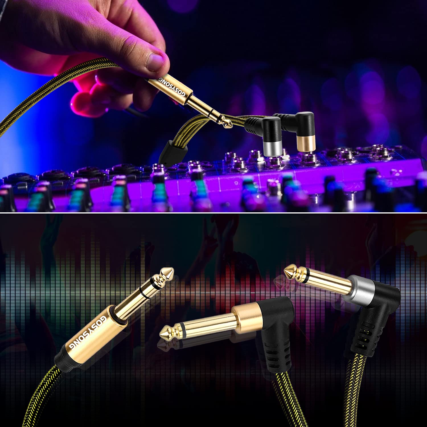 GOSYSONG 1/4 inch Splitter 20ft, 1/4 TRS Stereo to Dual 1/4 TS Insert Cable, 1/4 Stereo to Dual 1/4 Mono Cable, TRS 1/4 to 2 1/4 Mono Y Splitter Audio Cable