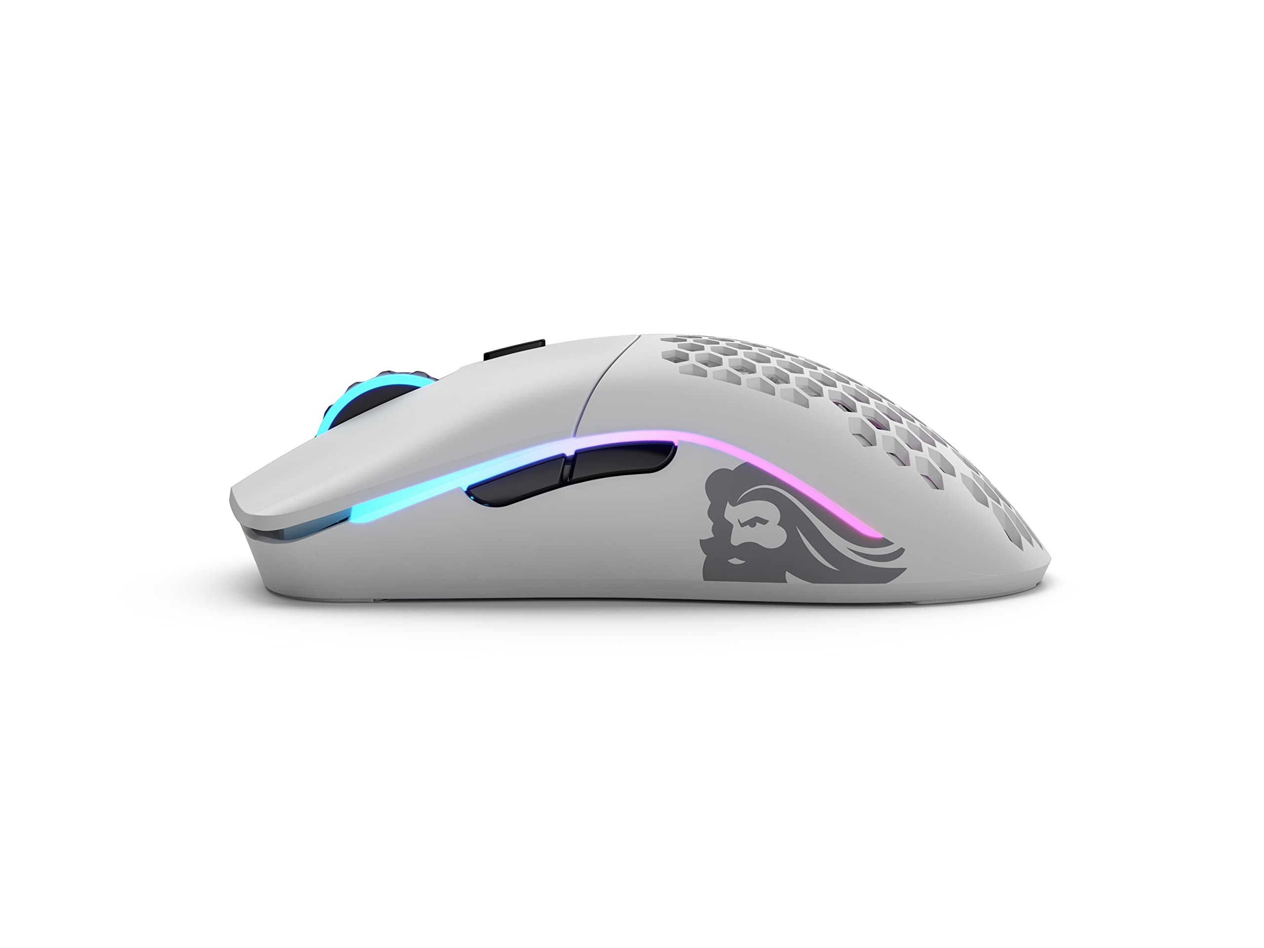 Glorious Model O- (Minus) Wireless Gaming Mouse - 65g Superlight Honeycomb Design, RGB, Ambidextrous, Lag Free 2.4GHz Wireless, Up to 71 Hours Battery - Matte White