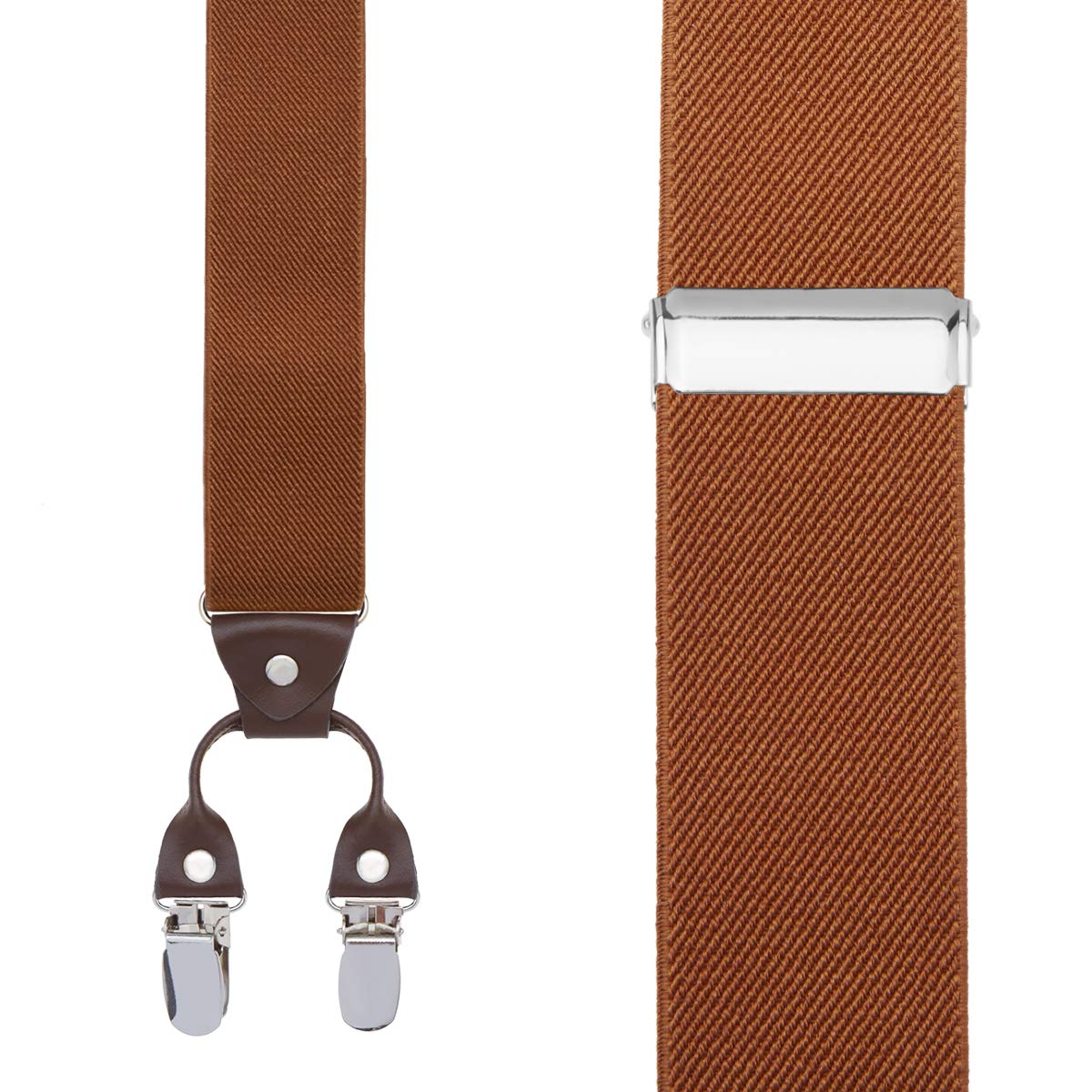 Grade Code Y Back Mens Suspenders, with 6 Heavy Duty Clips Wide Adjustable Elastic Braces for Casual&Fomal (Navy&White Polka Dot)