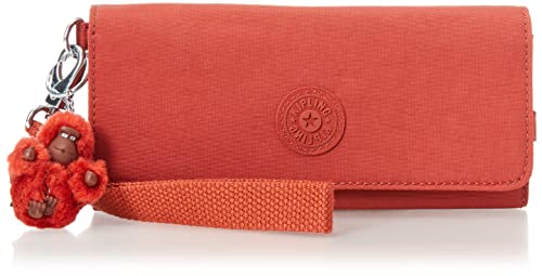 Kipling Womens Women's Rubi Wallet, Compact, Snap Closure, Removable Strap, Nylon Wallet, Red Rust T, 7.5 L x 3.75 H 1.5 D US