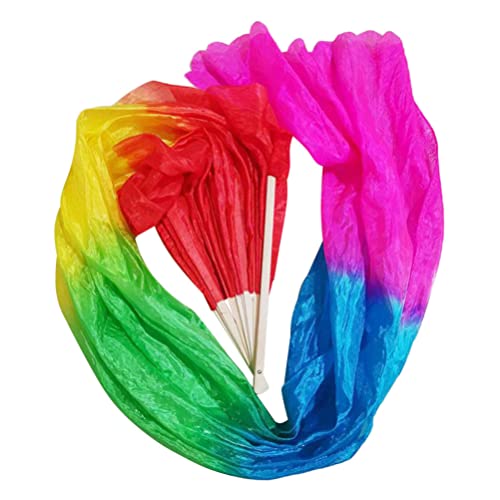 JOPESA Belly Dancing Fan Long Silk Yangko Fan Silk Fan Veils Dance Folding Fan Women Chinese Belly Dance Fan for Halloween Carnival Performance/471